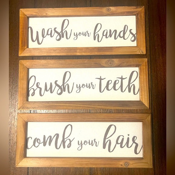 Bath | Wooden Framed Bathroom Signs | Poshmark